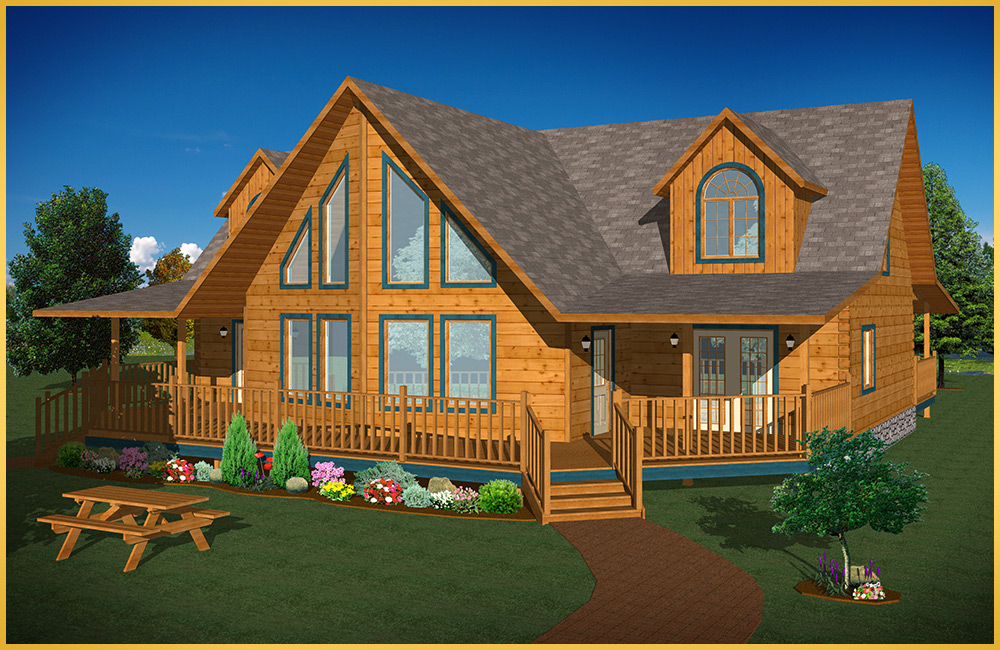 Log Home Models | Mulberry – Colonial Concepts Log & Timberframe